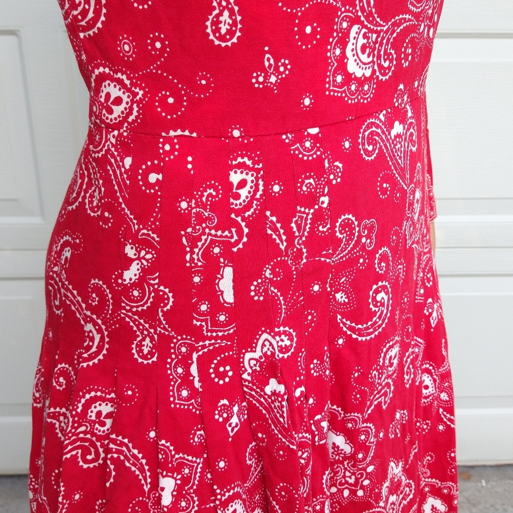 1960's 1970's Pat Sandler Red Day Dress S - Gem